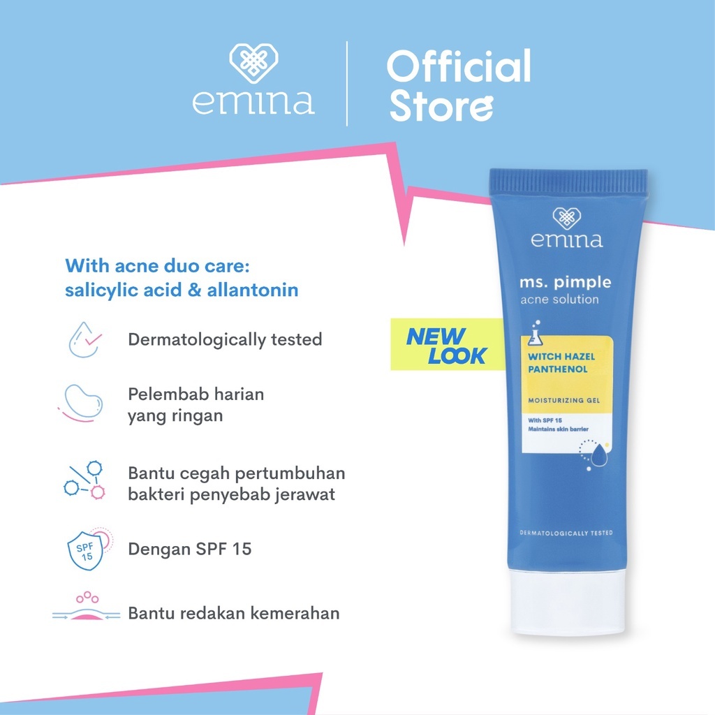 Jual EMINA MS PIMPLE ACNE SOLUTION MOISTURIZING GEL 20ML | Shopee Indonesia