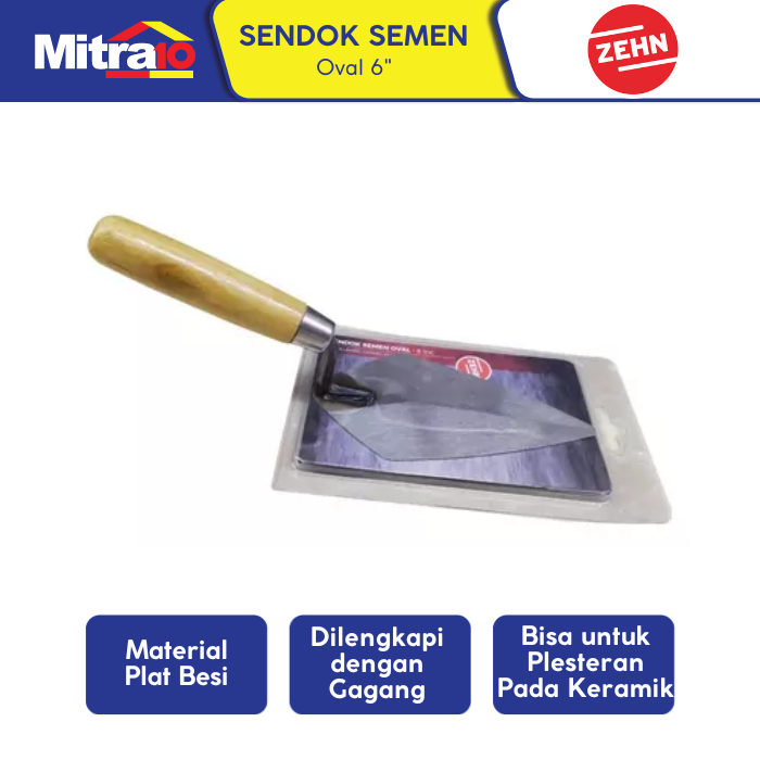 Jual Sendok Semen Oval Zehn 6 Inch - Oval Plastering Trowel | Shopee ...