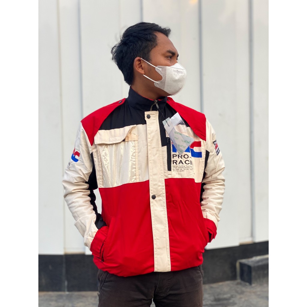 Jual JAKET VINTAGE HONDA HRC PRO RACING CREAM 2TAK 2 STROKE ORIGINAL ...