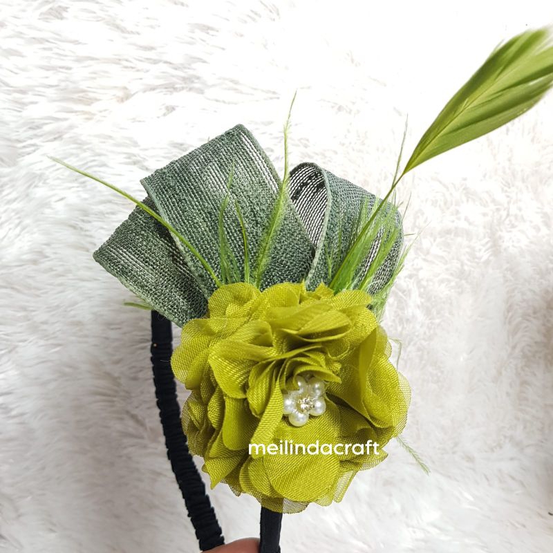 Jual BANDO PITA JALA FASCINATOR BUNGA BULU HITAM AKSESORIS PESTA yuk ...