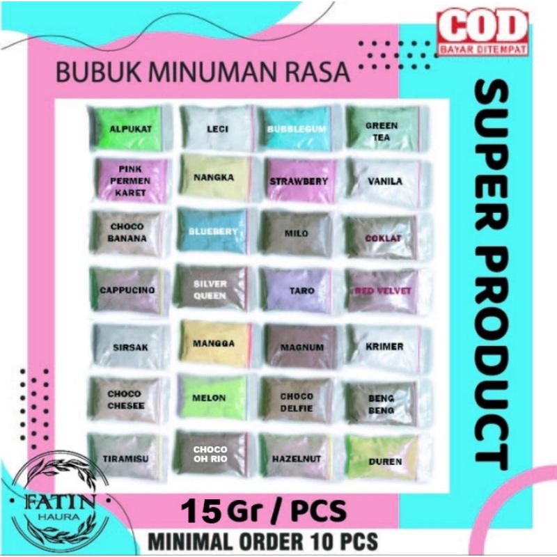 Jual PROMO BUBUK MINUMAN RASA 15 GR SUPER PRODUK / SERBUK MINUMAN ANEKA ...