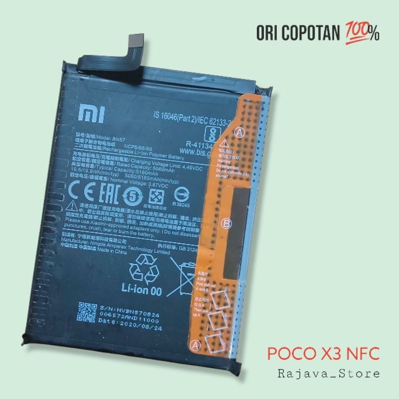 Jual Batre baterai Poco x3 nfc ori original copotan asli normal awet ...