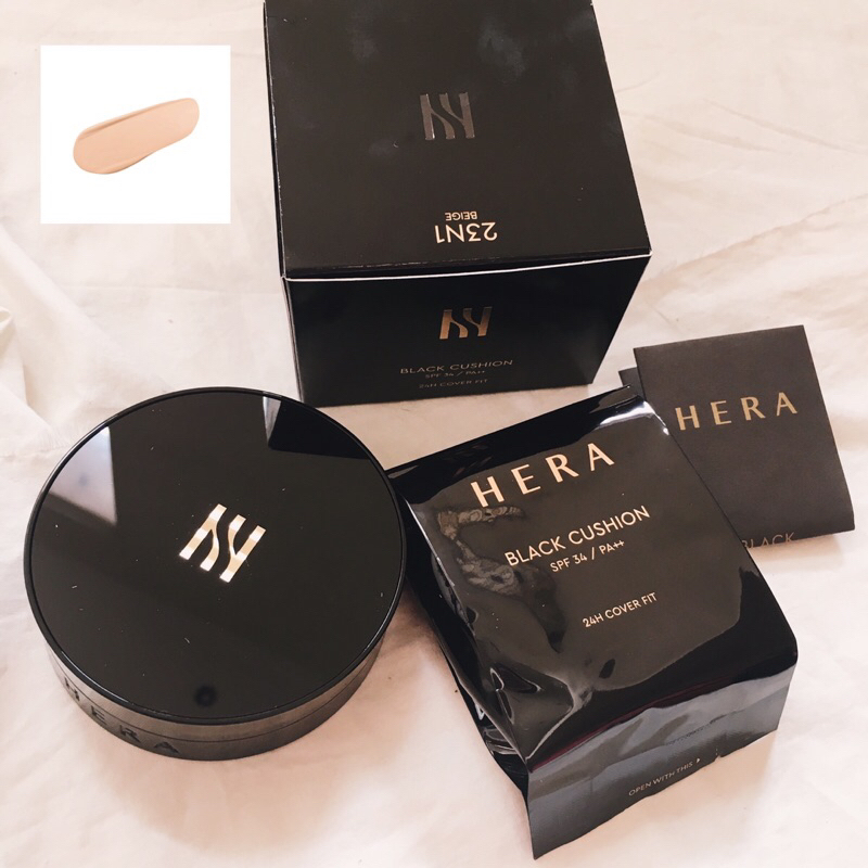 Jual - HERA BLACK CUSHION SPF34/PA++ 23n1 BEIGE NATURAL 15g X 2 KOREA REFILL BLACKPINK JENNIE ...