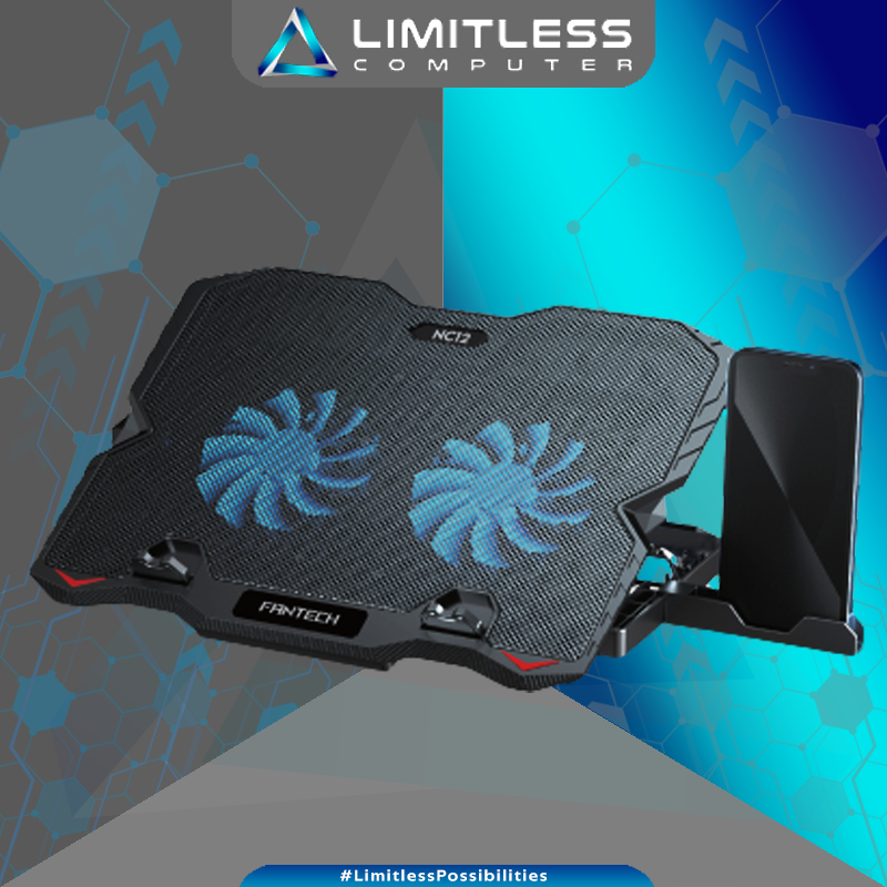 Jual Fantech NC12 Dual Fan Blue LED with Phone Holder Up to 15.6 ...