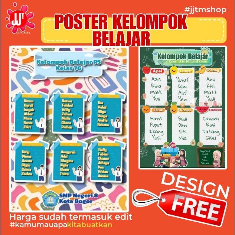 Jual Poster Kelompok Belajar | GRATIS Custom | Shopee Indonesia