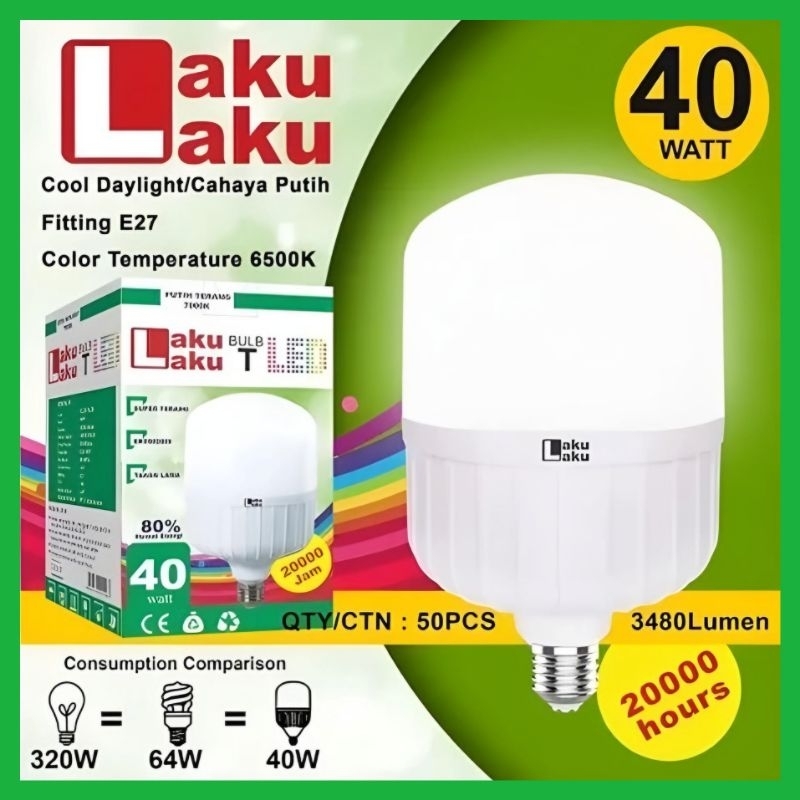 Jual BOLA LAMPU BOHLAM LAKU LAKU BULB T LED 40 WATT JUMBO HEMAT ENERGY PLANET LED/3480 LUMEN ...