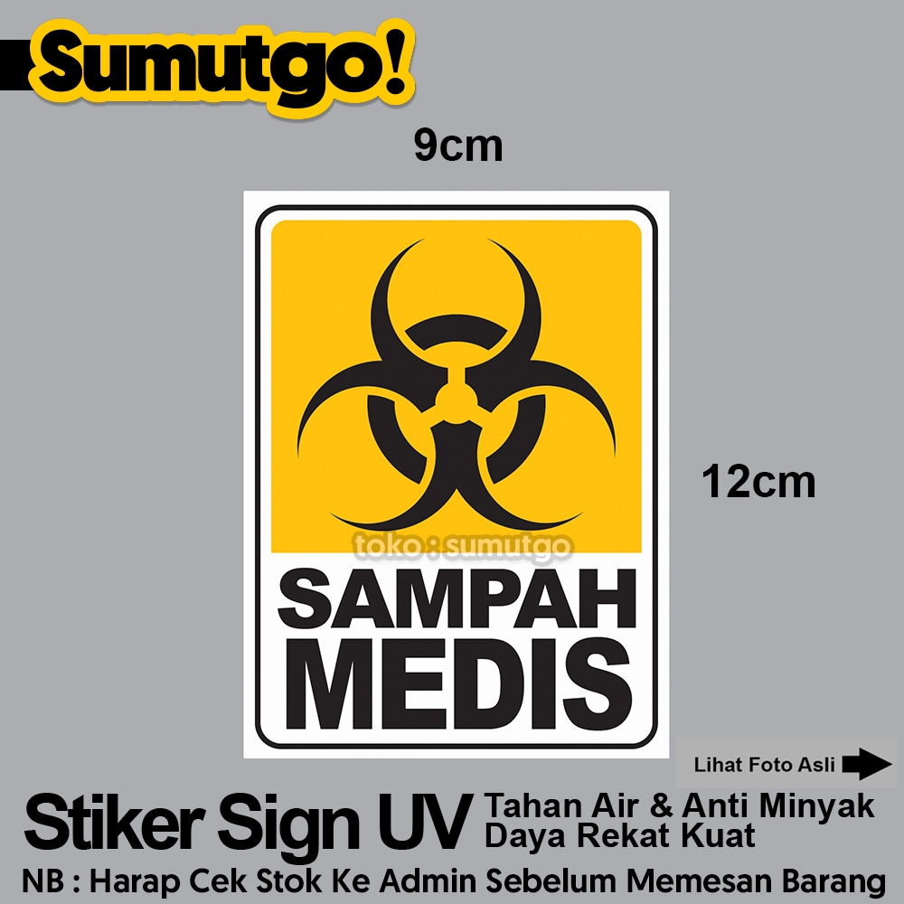 Jual Stiker Sampah Medis Medical Hazardous Waste Kuning uk 9 x 12 cm ...
