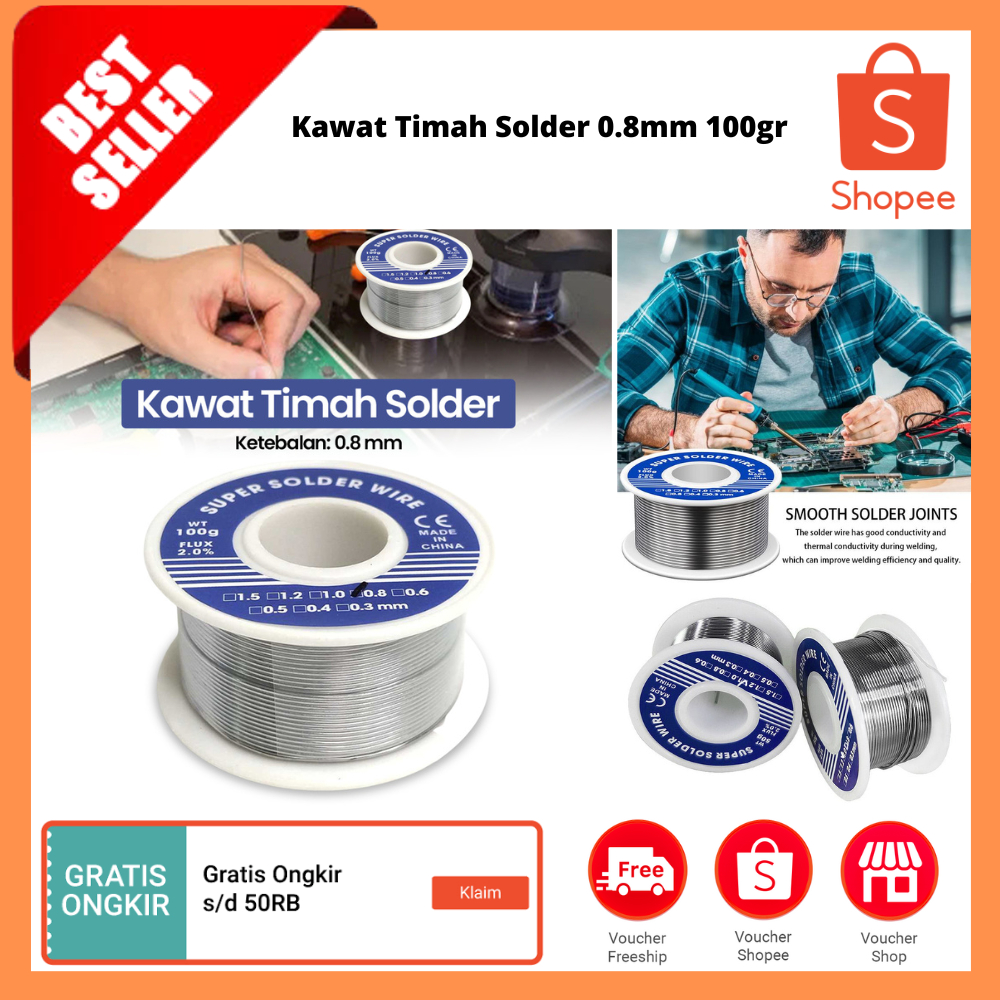 Jual Kawat Timah Solder 0.8mm 100gr / Kawat Las Solder Pemantik Sekali ...