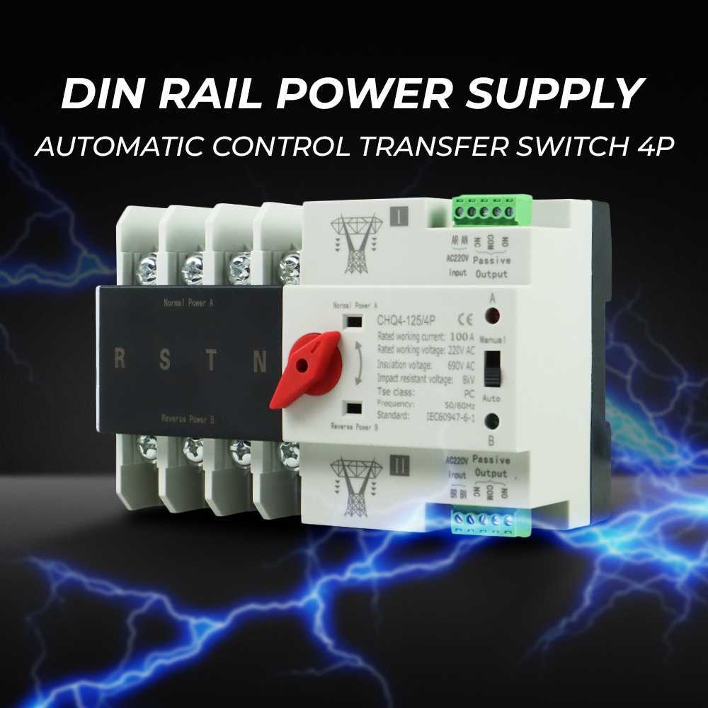 Jual ATS Din Rail Power Supply Automatic Control Transfer Switch 2P/4P ...