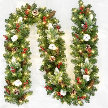 Jual Bunga Natal Lingkar GARLAND Hijau Daun Hiasan Dekorasi Christmas ...