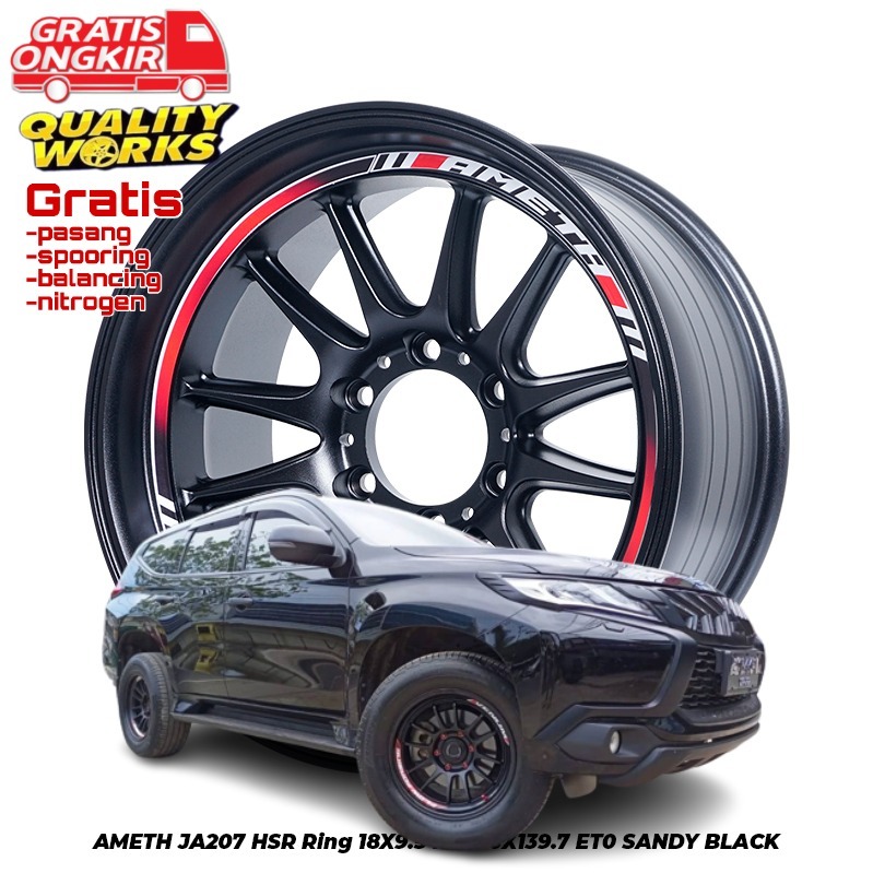 Jual Velg mobil Pajero Fortuner ring 18 HSR AMET R18 lebar 9,5 ET0 ...