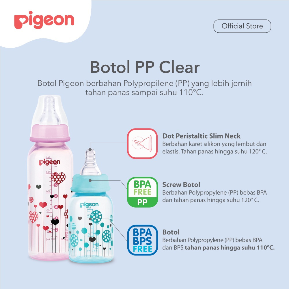 Jual PIGEON Botol Susu PP Clear RP 120ml 240ml | Botol Susu Bayi ...