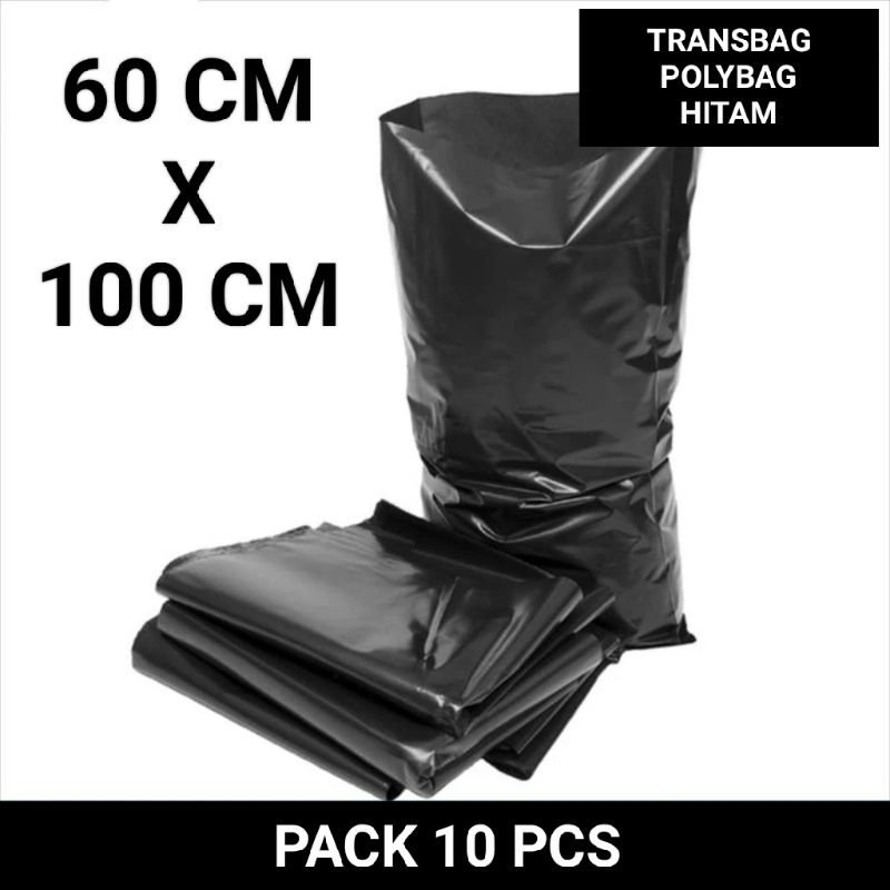 Jual Transbag Polybag 60x100 hitam pack 10 pcs | Shopee Indonesia
