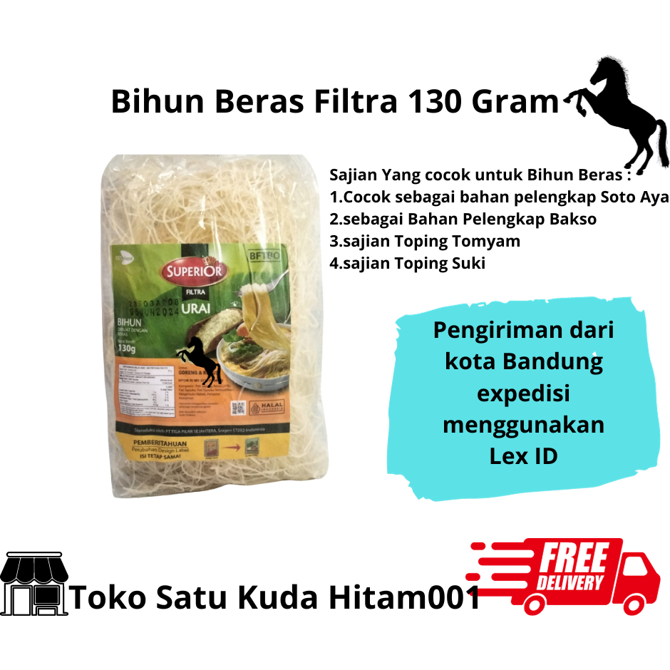 Jual Bihun Curah Beras Superior Filtra 130 Gram Pelengkap untuk suki ...