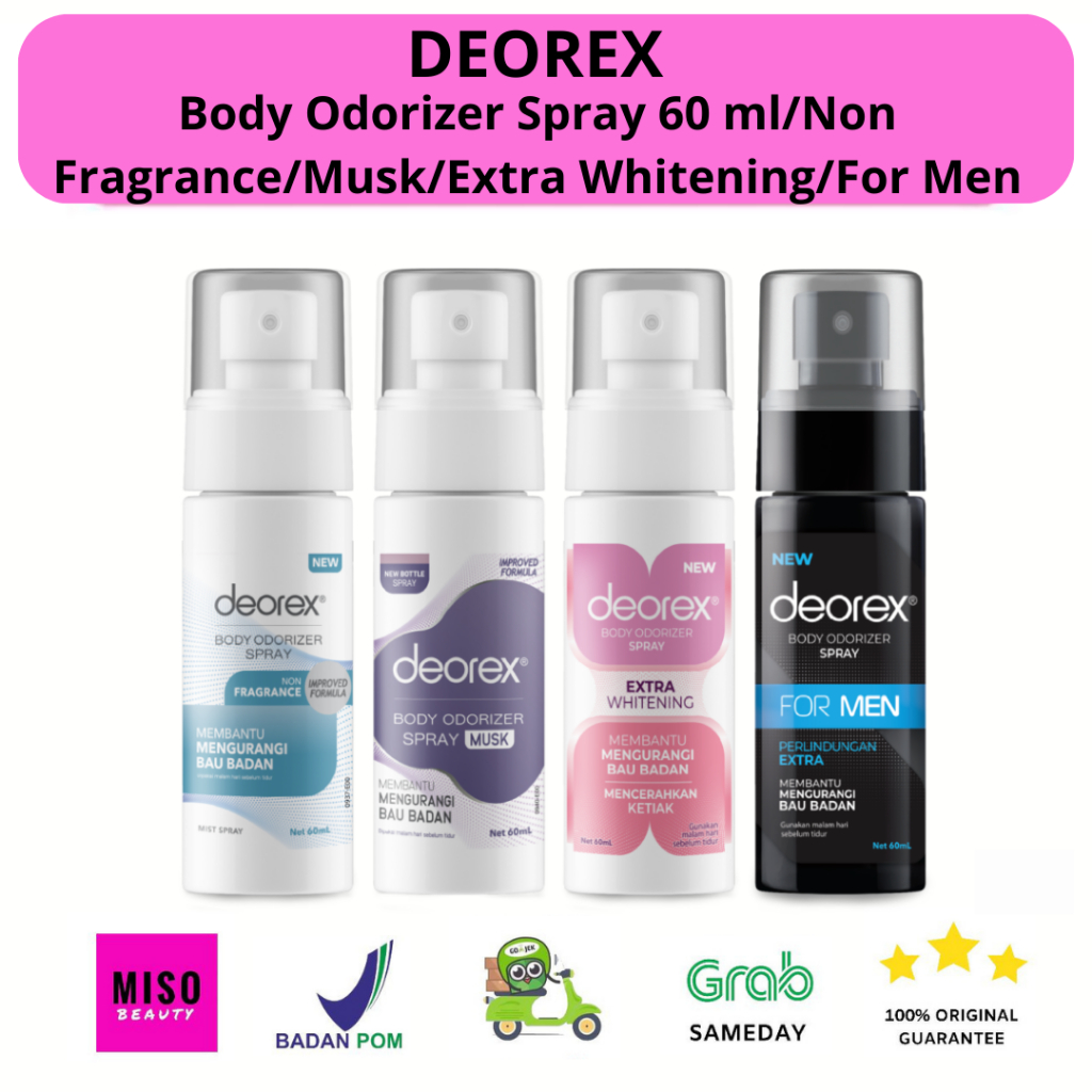 Jual Deorex Body Odorizer Spray 60 ml/Non Fragrance/Musk/Extra ...