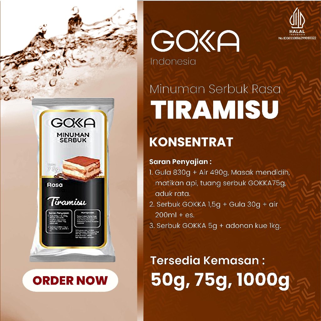 Jual Minuman Bubuk Rasa Tiramisu / Powder Tiramisu Gokka Kemasan 50gr ...