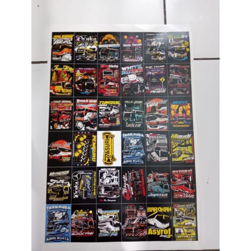 Jual STIKER BUS DAN LOGO BUS BASURI 36 KOTAK / STIKER BUS BASURI VIRAL ...