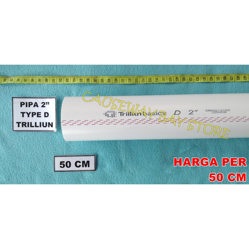 Jual PIPA PVC 2 INCH D TRILLIUN PUTIH 50CM | Shopee Indonesia