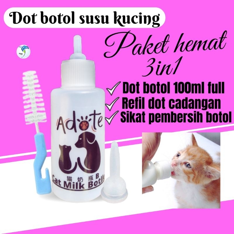 Jual Paket Dot Botol Kucing Cats Botol+sikat Pembersih Botol+Refil ...