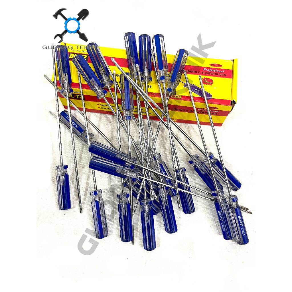 Jual GROSIR Obeng Radio Plus Panjang Kecil 6" BLITZ G165 / Obeng ...