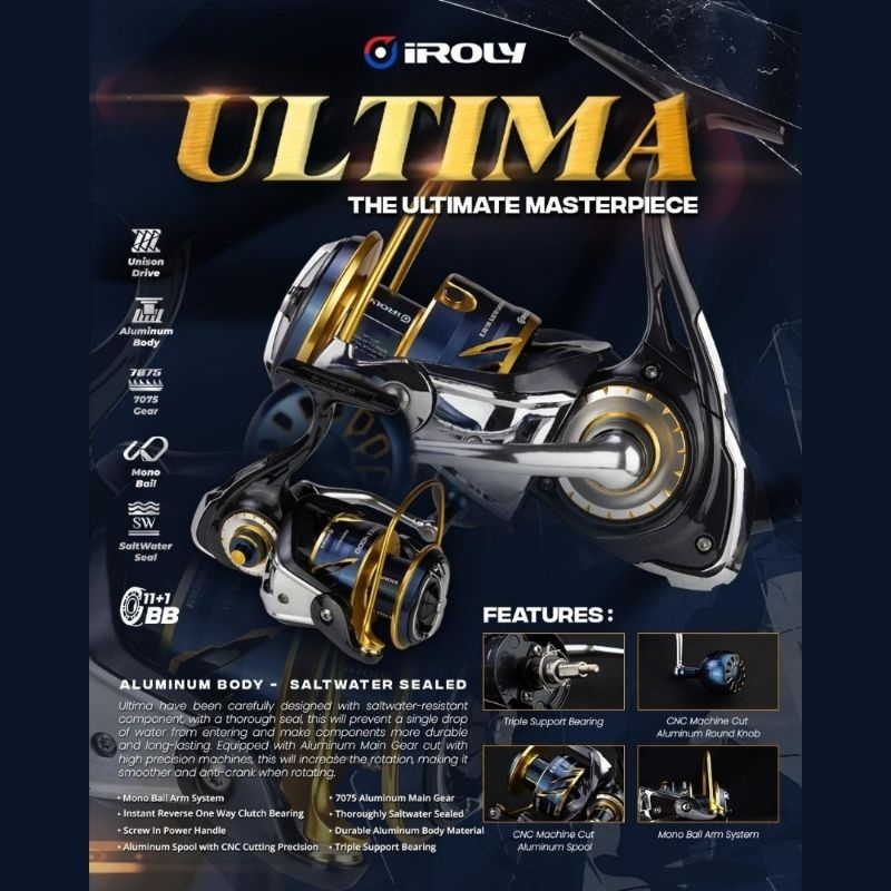 Jual REEL PANCING SPINNING IROLY ULTIMA ALUMUNIUM BODY SALT WATER ...