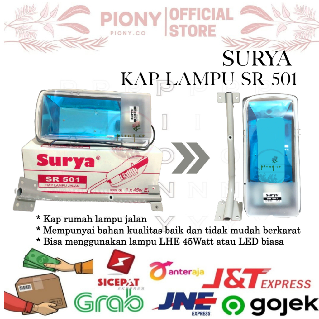 Jual KAP LAMPU JALAN SURYA SR 501 / IP65 E27 KAP PJU / KAP LAMPU KOSONG / TIANG TIDAK MUDAH ...