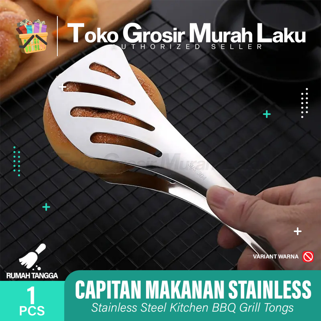 Jual Penjepit Barbeque 201 Capitan Makanan Kue Roti Stainless Serbaguna ...