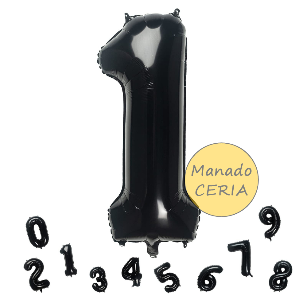 Jual Balon Foil Angka Jumbo 80 cm Hitam | Shopee Indonesia