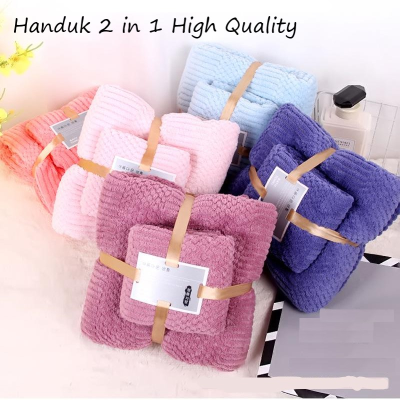 Jual HANDUK 2IN1 MOTIF DIAGONAL (2PCS) | Shopee Indonesia