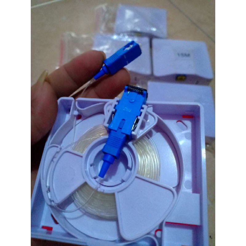 Jual ROSET PREKSO Fiber Optik kabel indor 15 mtr SC-SC | Shopee Indonesia