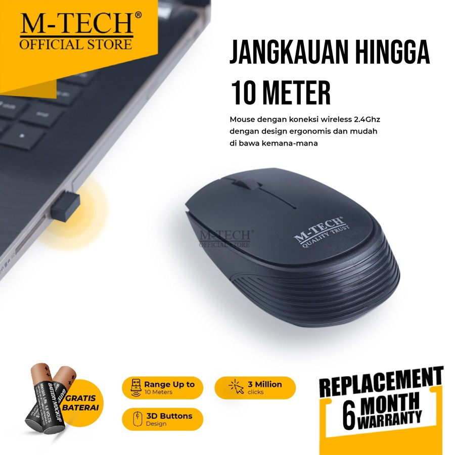 Jual M-Tech Original Mouse Wireless SY- 7030 FREE Battery | Shopee ...