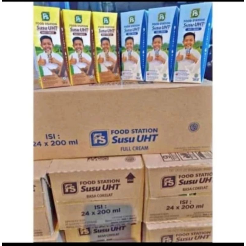 Jual Susu UHT FS Food Station 200ml isi 24 - (Khusus Instan & Sameday) | Shopee Indonesia