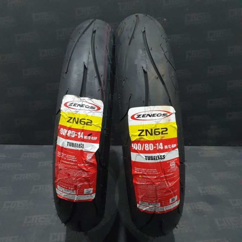 Jual Paket Ban Zeneos 90/80-14 & 100/80-14 ZN62 Tubeless | Shopee Indonesia