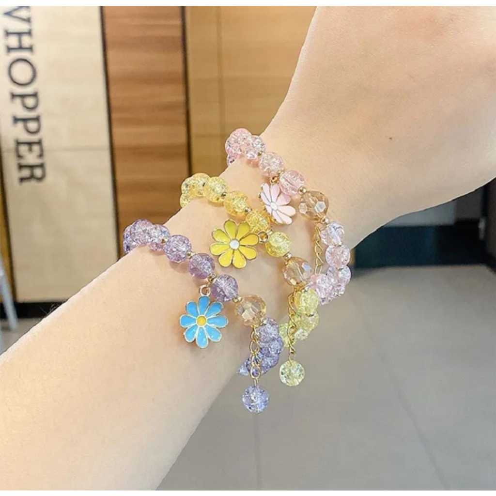 Jual FANSTORE_PKU - COD / Gelang Tali Bunga Daisy / Warna Warni ...