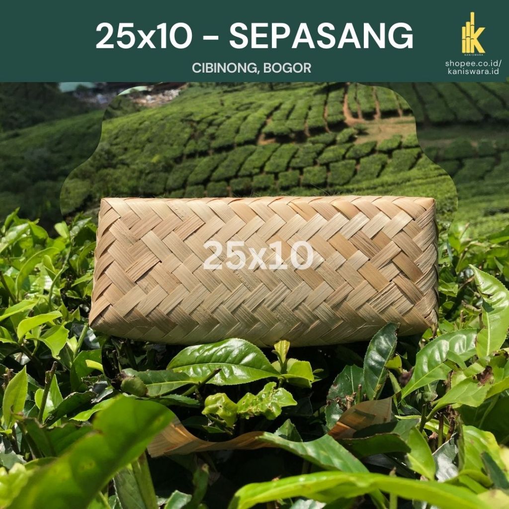 Jual BESEK BAMBU 25X10 CM | BESEK PANJANG / WADAH NASI CATERING HOTEL ...