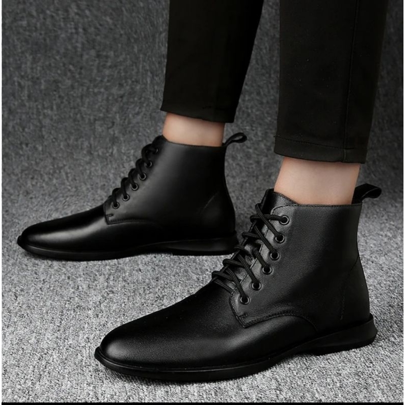 Jual Sepatu Pantofel Hitam Pria Formal Kantor Leather Swedian Premium ...