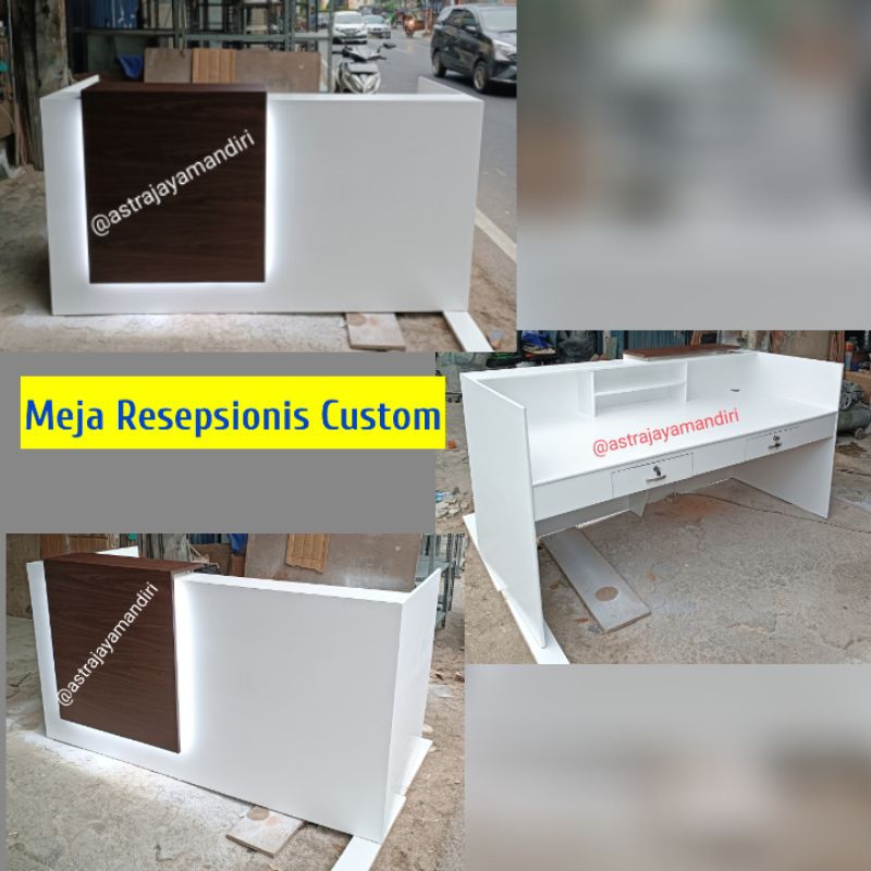 Jual meja resepsionis meja counter meja bar furniture custom | Shopee ...