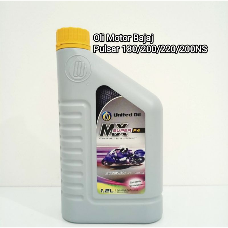 Jual United Oil MX Super F4 Oli Motor Bajaj Pulsar 200NS/220/200/180 ...