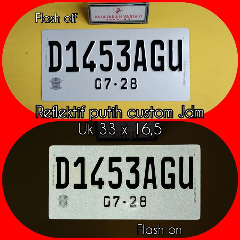 Jual plat reflektif putih custom Jdm sebelah | Shopee Indonesia