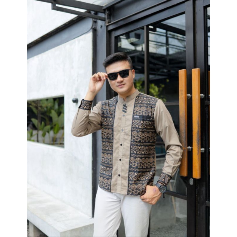 Jual Koko Lengan Panjang Kombinasi Batik Rompi Original El rumi Koko ...