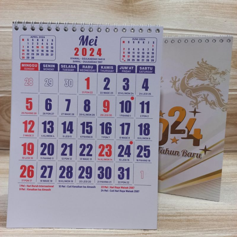 Jual kalender kerja meja potrait angka biru 2024 | Shopee Indonesia