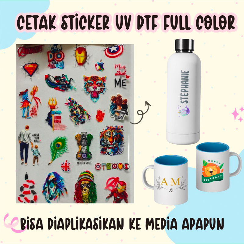 Jual STICKER UV DTF / UVDTF Decal Kering GAMBAR CUSTOM DESIGN SUKA-SUKA ...