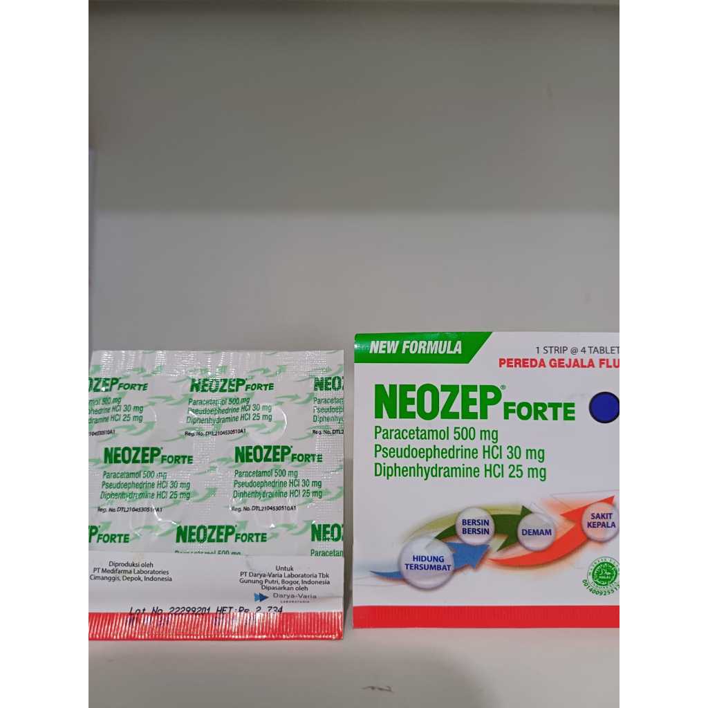 Jual Neozep forte tablet pereda gejala flu, demam, sakit kepala dan ...