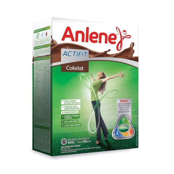 Jual Anlene Actifit 3x Rasa Coklat 600gr Kemasan Box | Shopee Indonesia