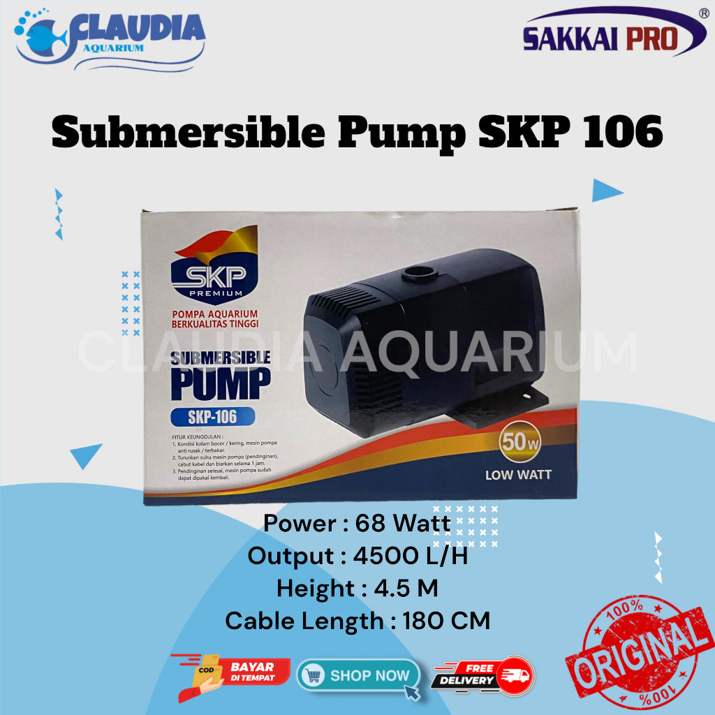 Jual Pompa Submersible Pump SAKKAI PRO PREMIUM SKP 106 50 Watt Pompa ...