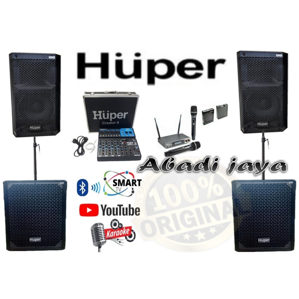 Jual paket sound huper js7 8 inch subwoofer huper b12a 12 inch creator ...