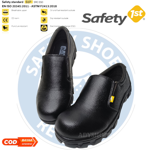 Jual Sepatu Safety Slip On Septi Pria Ujung besi Septy Slop Selop Kerja ...