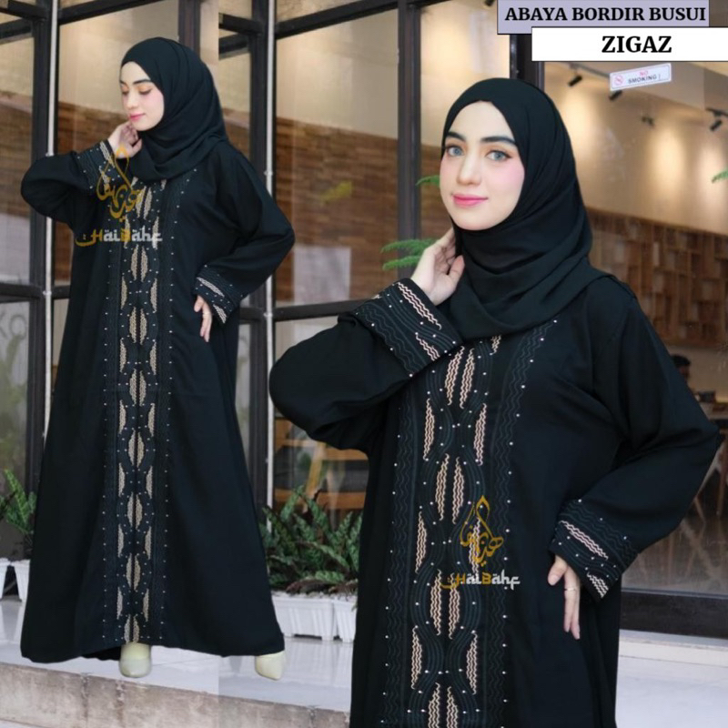 Jual Abaya Bordir Super Jumbo Ld.140 cm Gamis Hitam Polos | Shopee ...