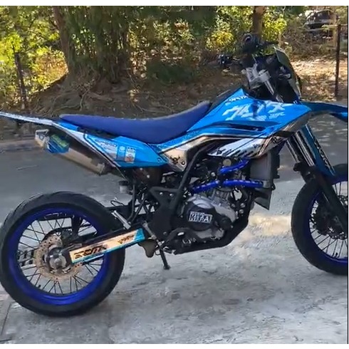 Jual decal sticker - stiker decal yamaha WR 155 custom design biru abu ...