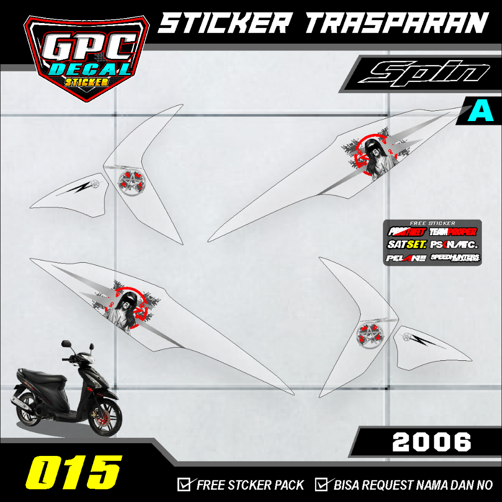 Jual STICKER STRIPING SUZUKI SPIN 125 2006 TRANSPARAN UV DESAIN LADY ...